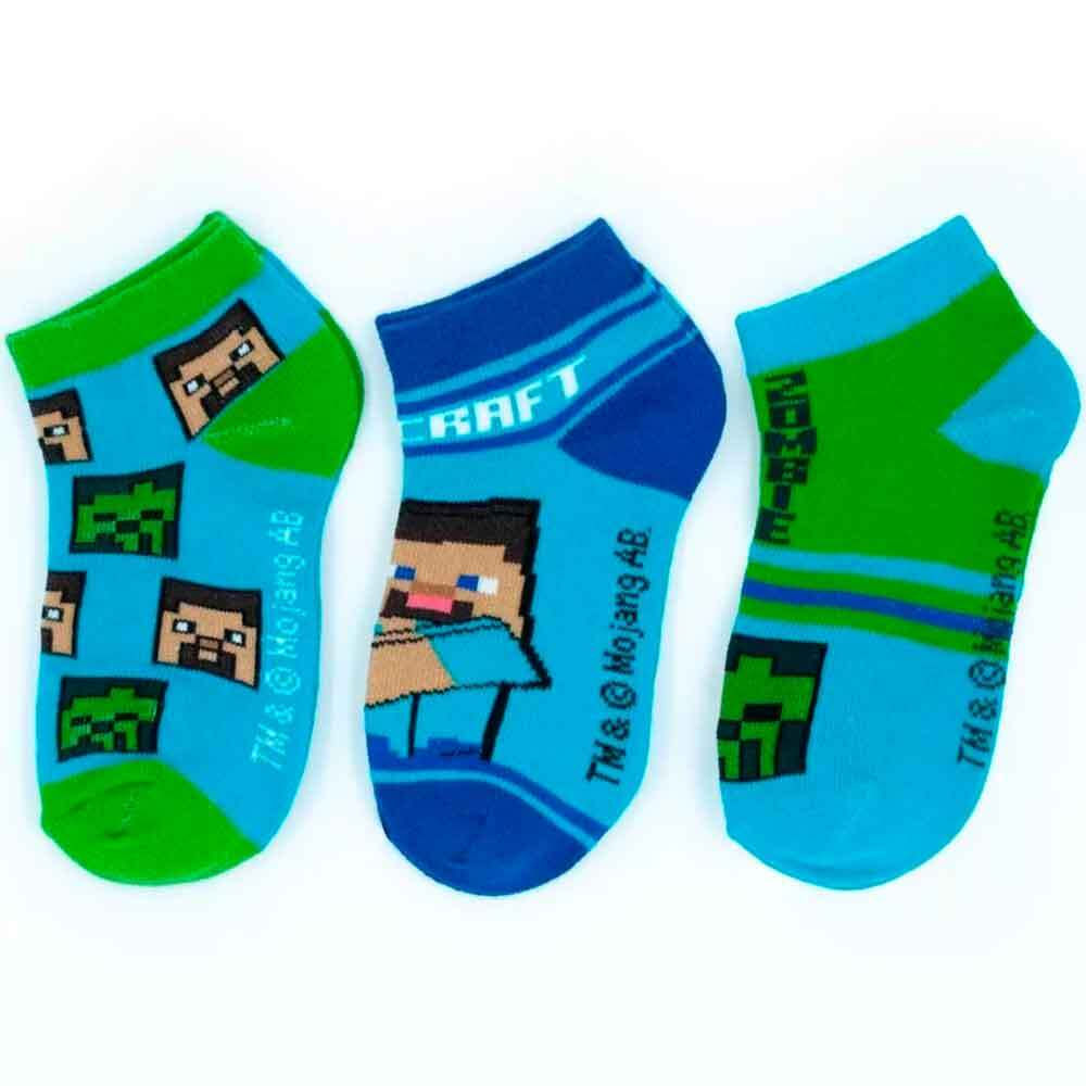 Minecraft Sokker Korte Steve Creeper 3-pak